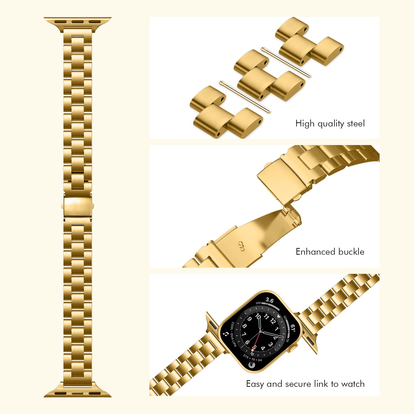 Snapklik.com : Burloreme Solid Slim Metal Bands Compatible