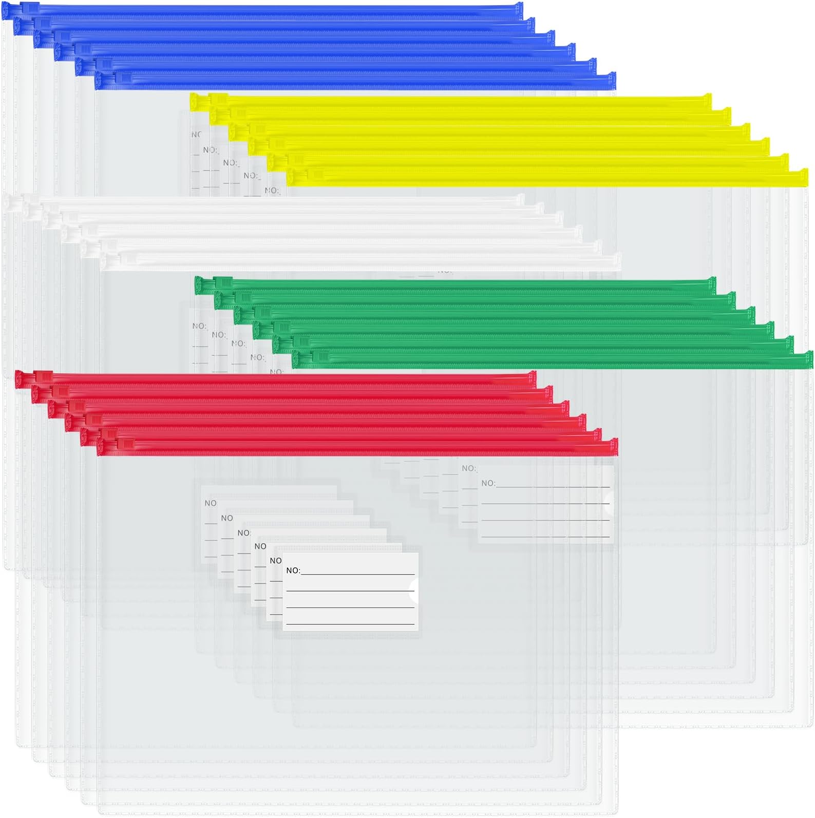 Amazon.com : LABUK 48pcs A4 Poly Zip Envelopes Plastic Bags Clear ...