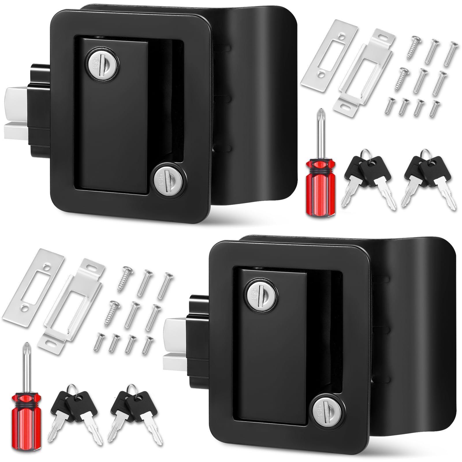Amazon.com: 2 Pack RV Door Locks for Travel Trailers with Paddle ...