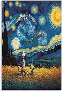 Amazon.com: Funny Cartoon Poster Calvin Hobbes Posters Canvas Wall Art ...