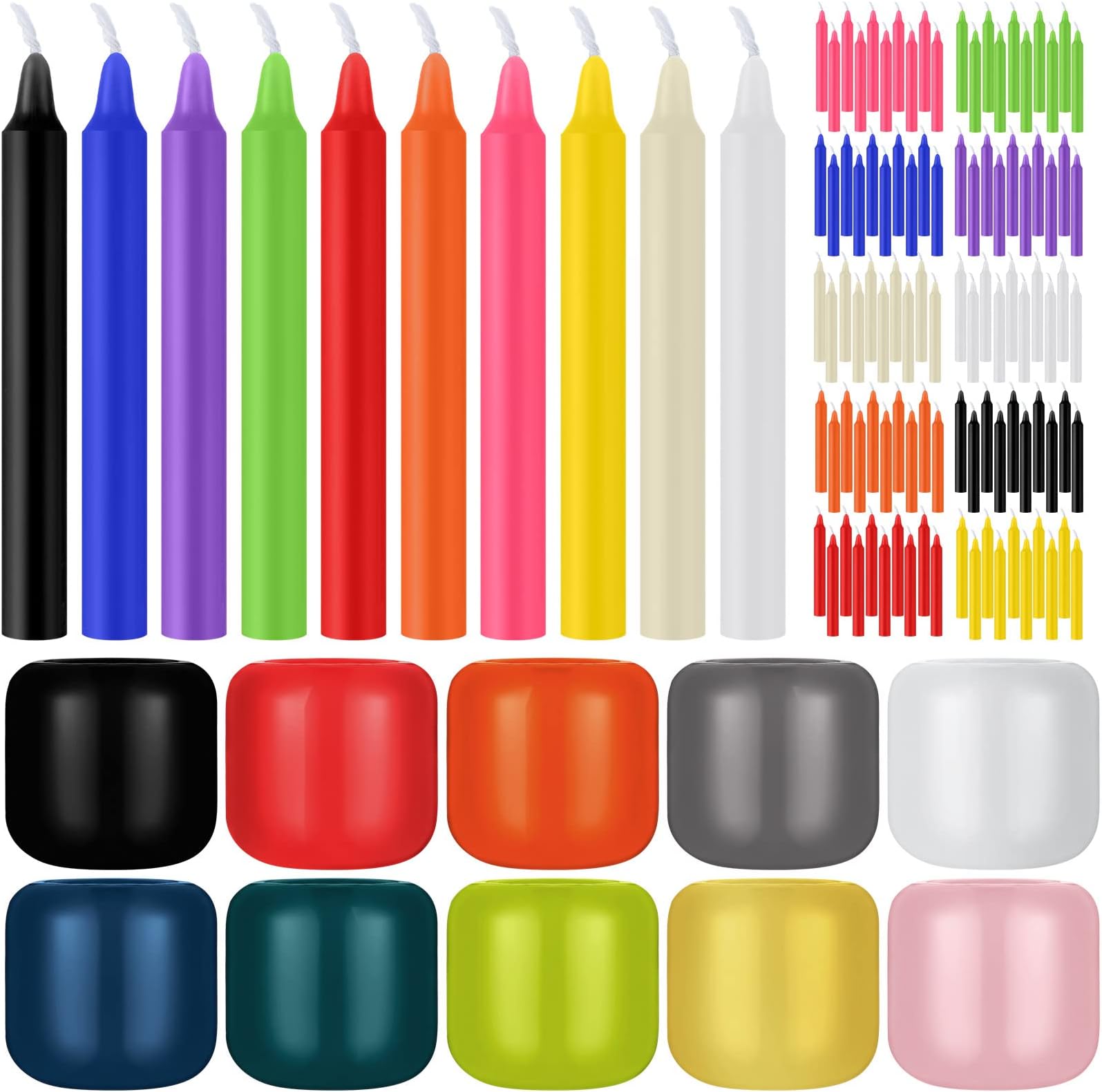 Amazon.com: Mega Candles 10 pcs Assorted Colors Ceramic Chime Ritual ...