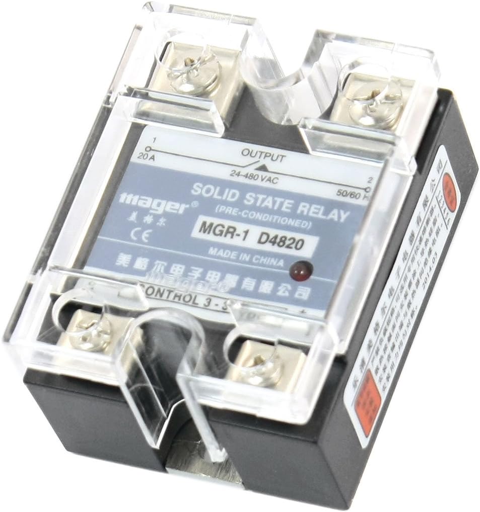 Amazon.com: IIVVERR DC-AC 3-32V 24-480V 20A Single SSR Temperature ...