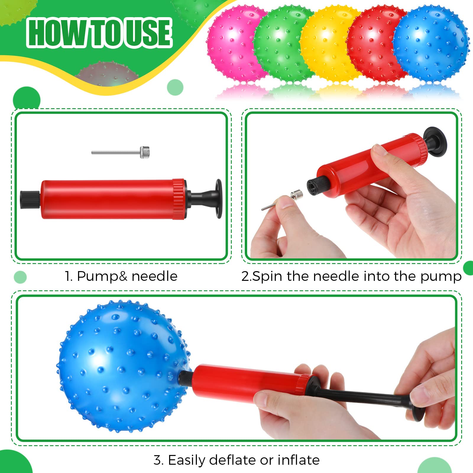 Balls For Pinata Wettarn 12 Pcs Knobby Balls 7 Inches Sensory Balls ...