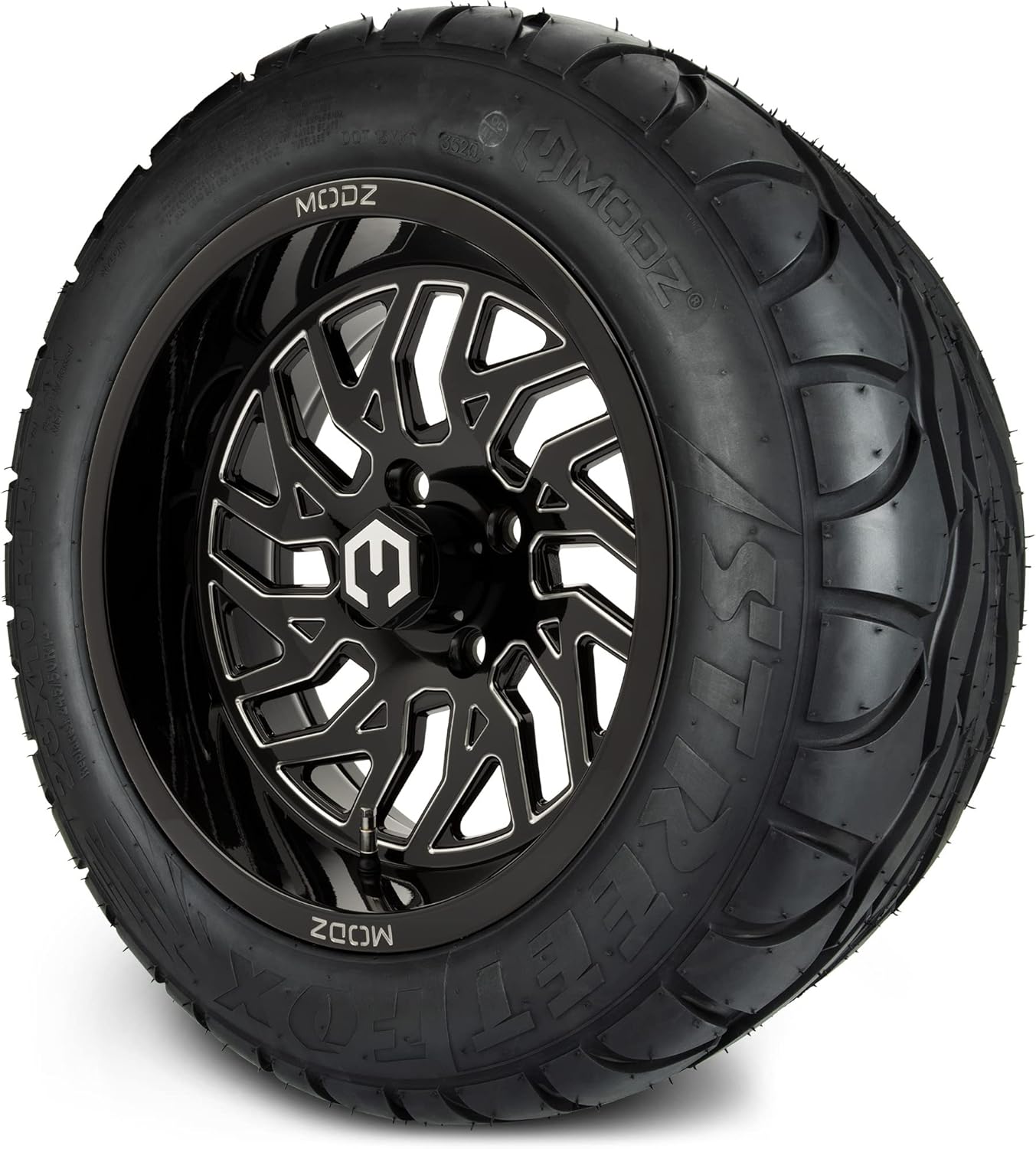 Amazon.com: MODZ® Carnage Black with Ball Mill 14" Golf Cart Wheels and ...