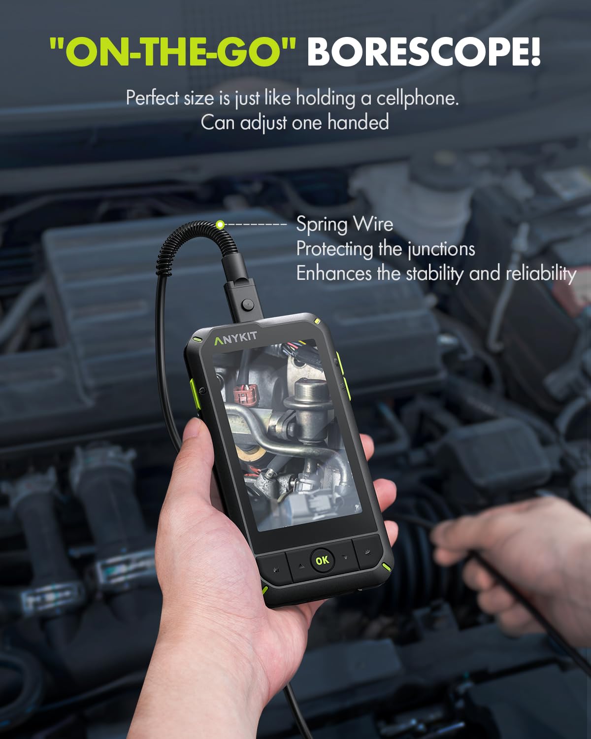 Snapklik.com : Anykit Dual Lens Borescope,1080P Industrial Endoscope