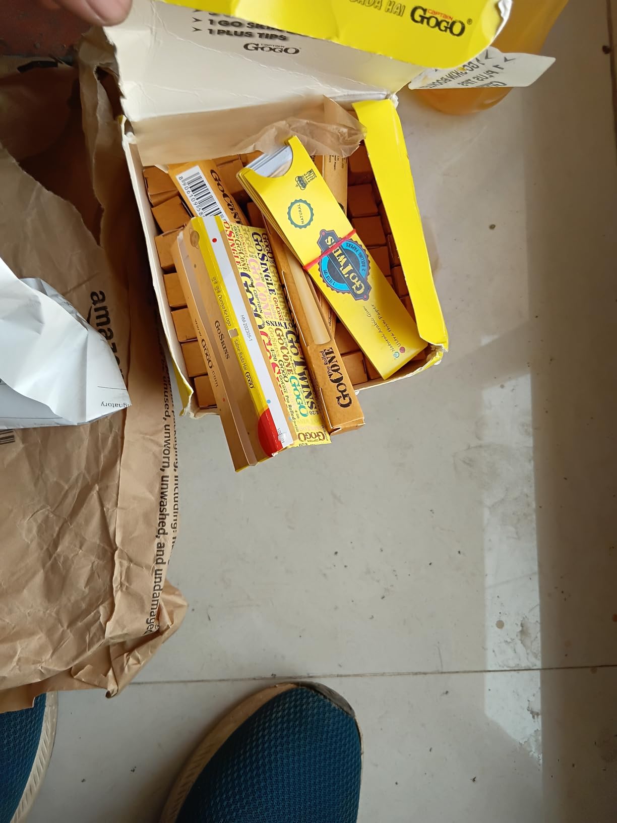 Captain GoGo unbleaches pre rolled Rolling paper King Size 13 Gsm 56 ...