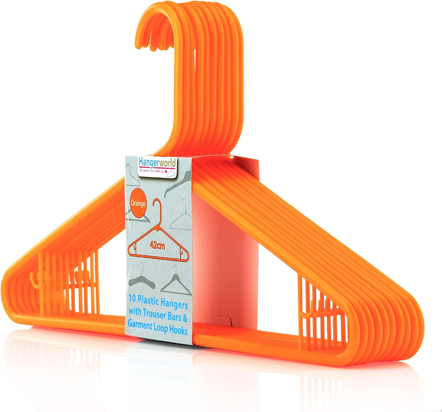 Amazon.com: HANGERWORLD 10 Orange 16.5inch Plastic All Purpose Coat ...