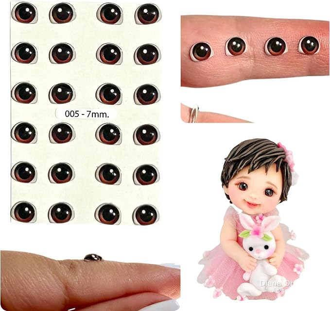 Amazon.com: Realistic 3D Resin Craft Eyes (Fixed) – 7mm Brown (24 Pcs ...