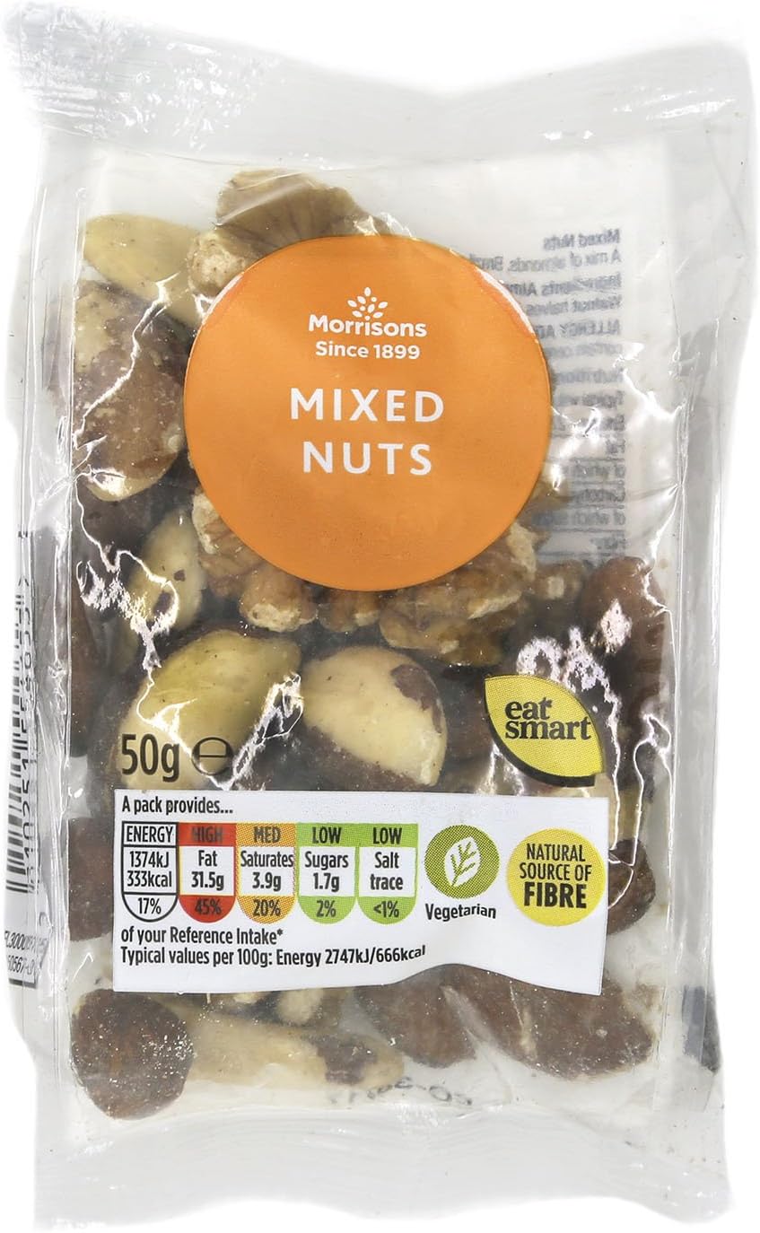 Morrisons Mixed Nuts, 50 g, Pack of 18 : Amazon.co.uk: Grocery