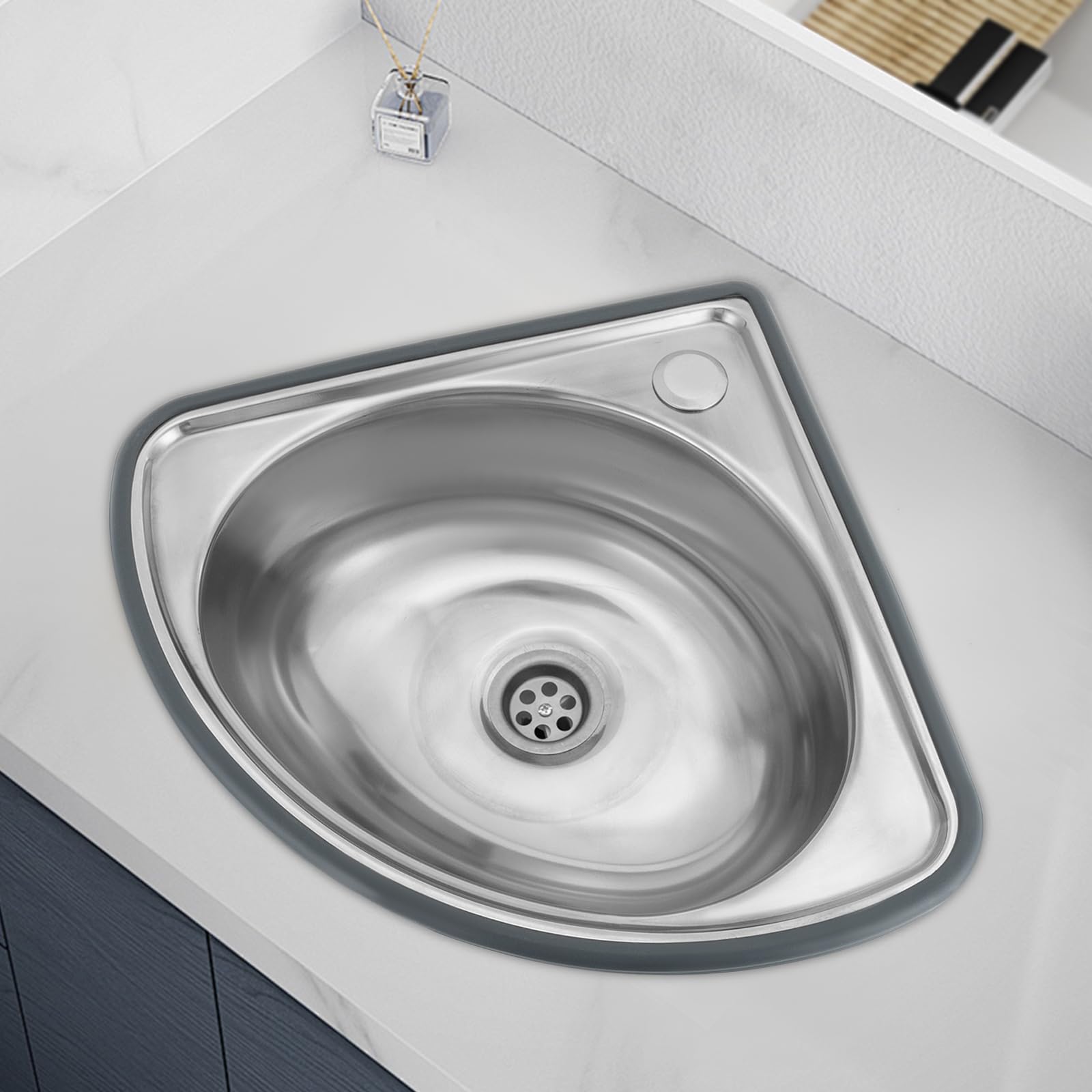 Hand Basin Sink Fifizoo Stainless Steel Corner Sink - Wall/Countertop ...