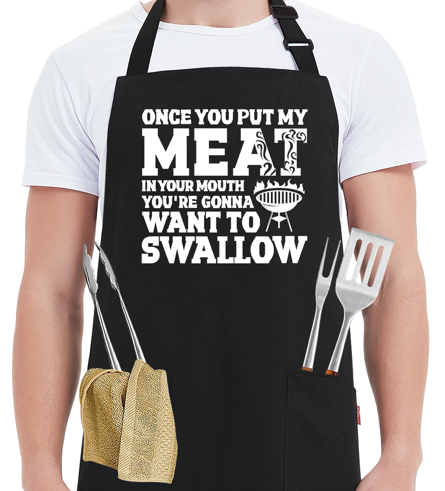 Amazon.com: Kaidouma Funny Grill Aprons for Men - Men’s Adjustable ...