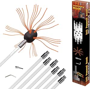 REALFLO 33ft Chimney Brush rod kit,Electrical Rotary Drill Drive ...