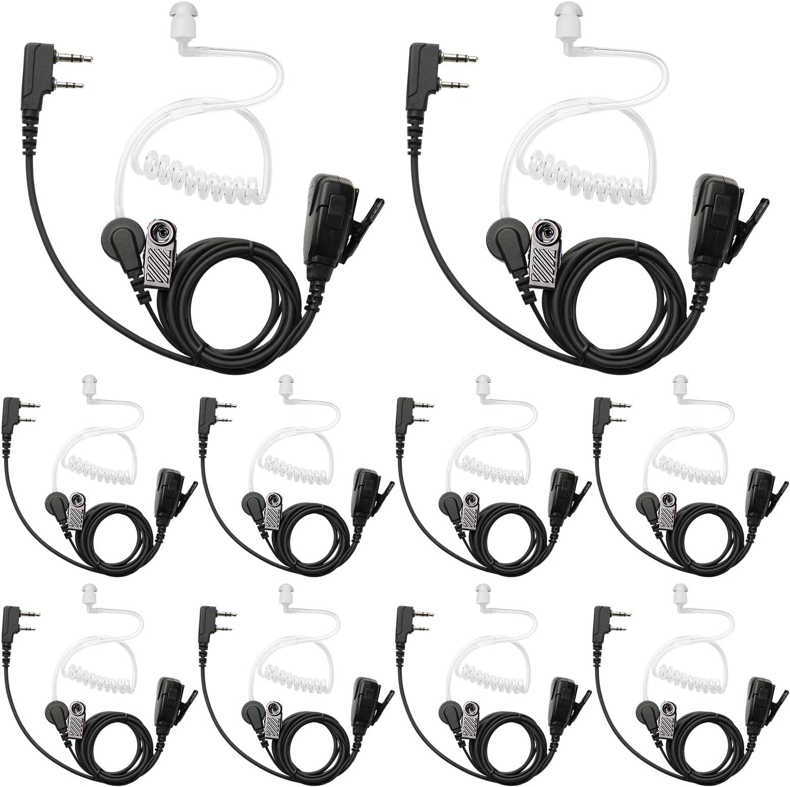 Amazon.com: ERIPHA 2 Pin Walkie Talkie Earpiece with PTT Mic and Air ...