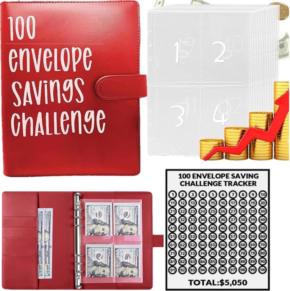 Amazon.com : 100 Day Envelope Challenge Binder,Easy and Fun Way to Save ...