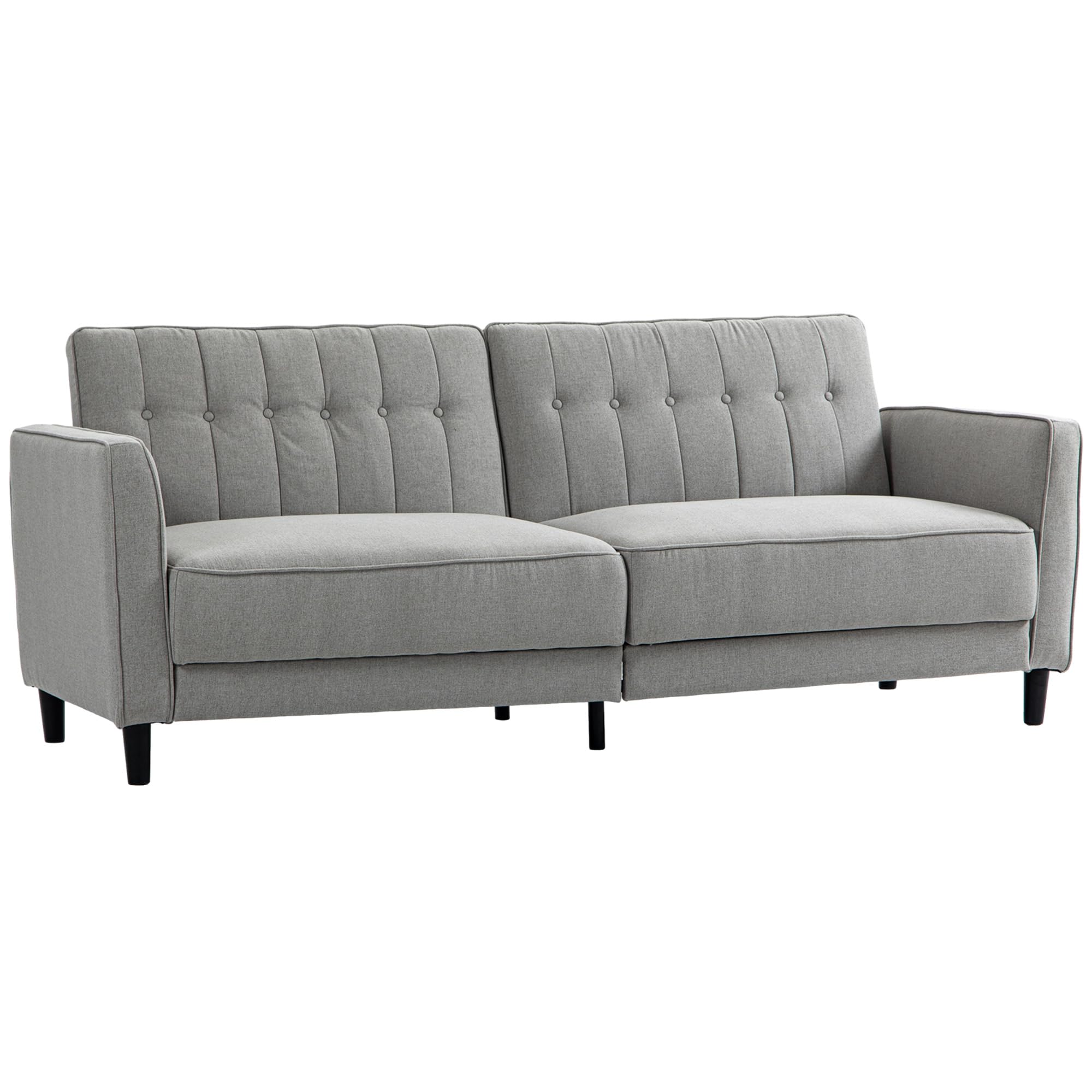 HOMCOM Convertible Sofa Bed with Adjustable Back, Button Tufted Sofa ...
