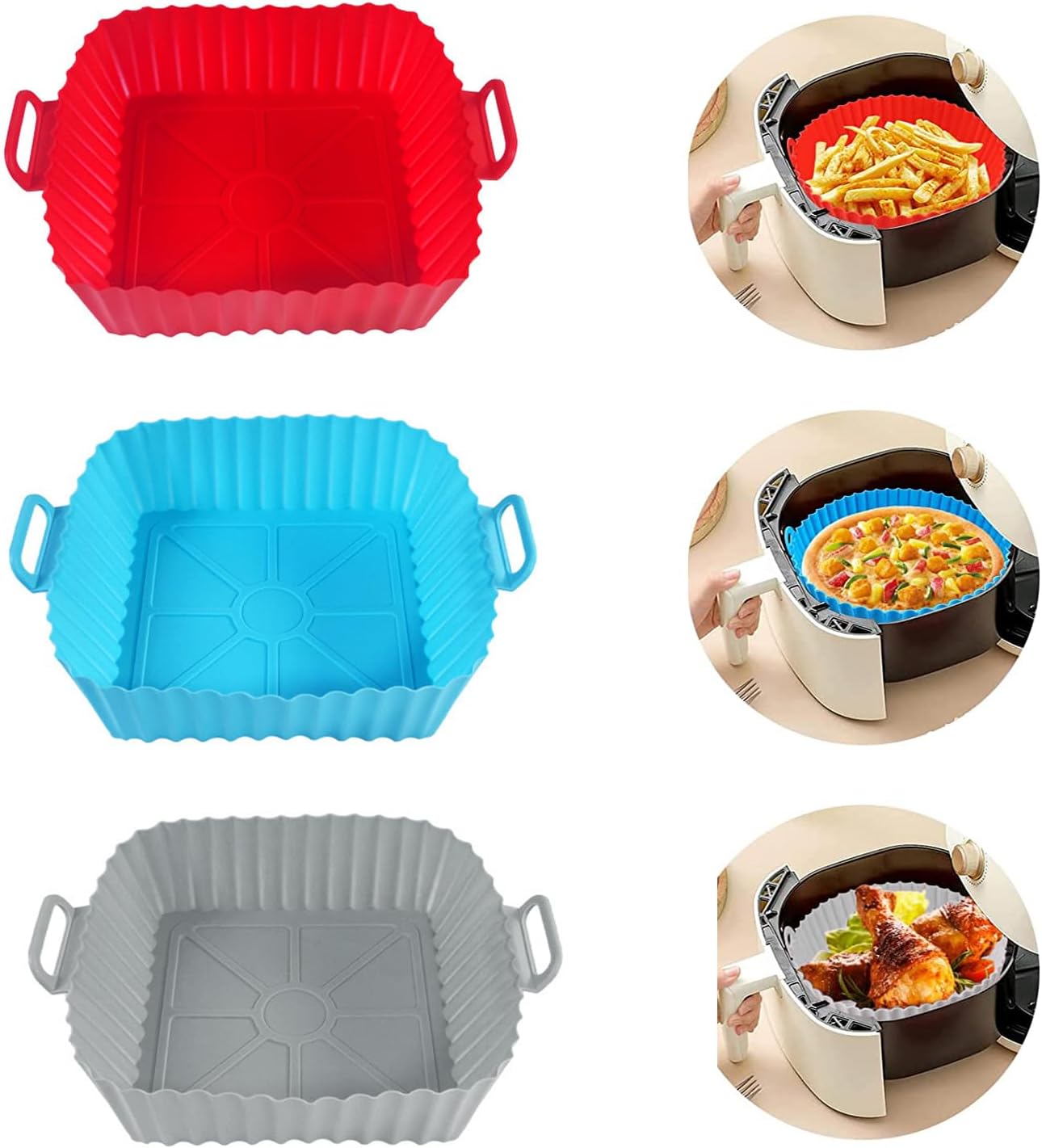 PAIDASHU Air Fryer Liners,Silicone air Fryer Liners, Reusable airfryer ...