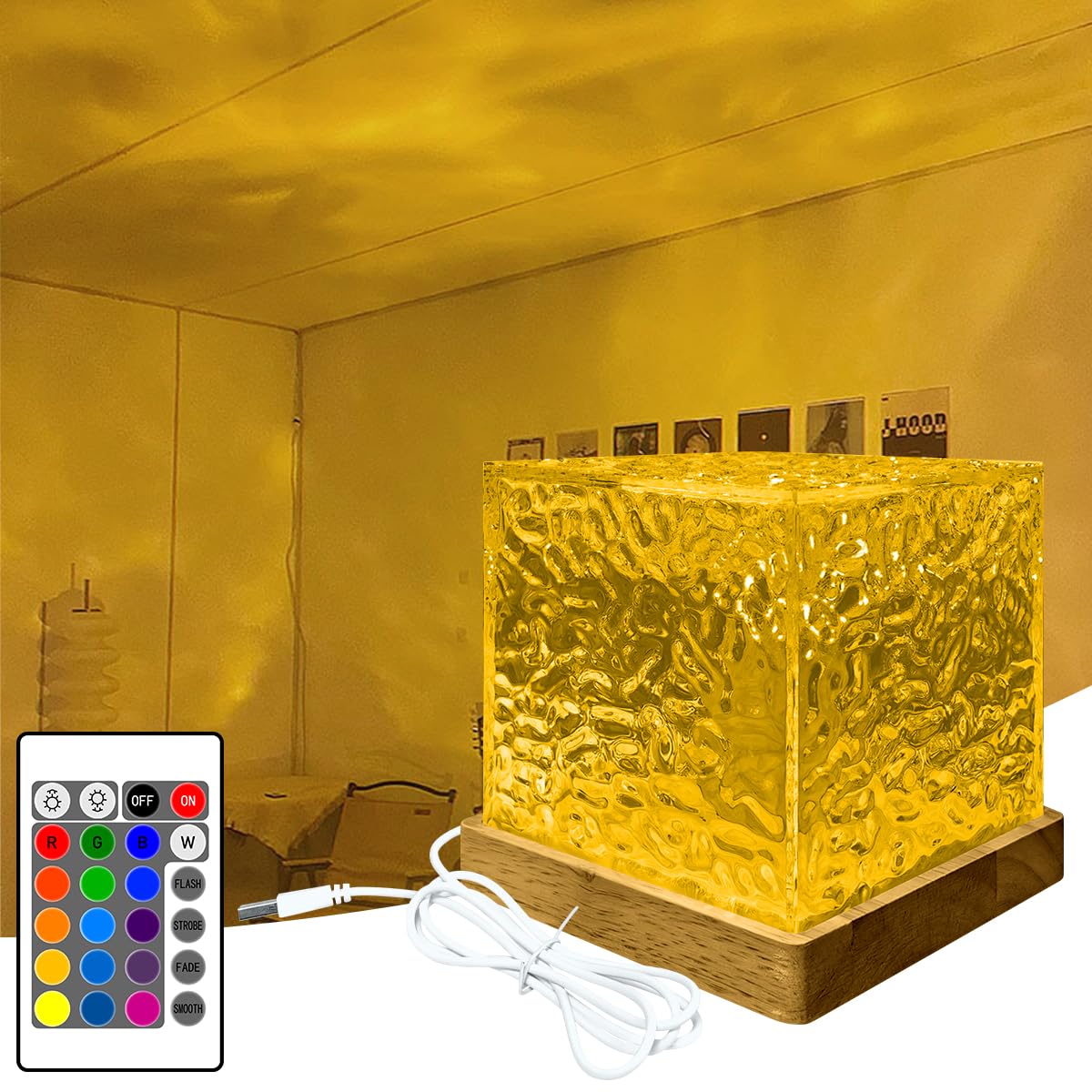 YATOSEEN Water Wave Lamp, Galaxy Projector Light with 16 Colors ...