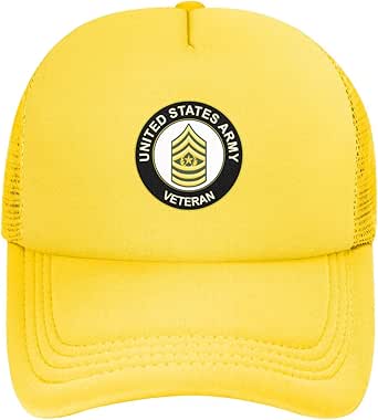 Army Command Sergeant Major Veteran Solid Mesh Baseball Cap Exudes ...