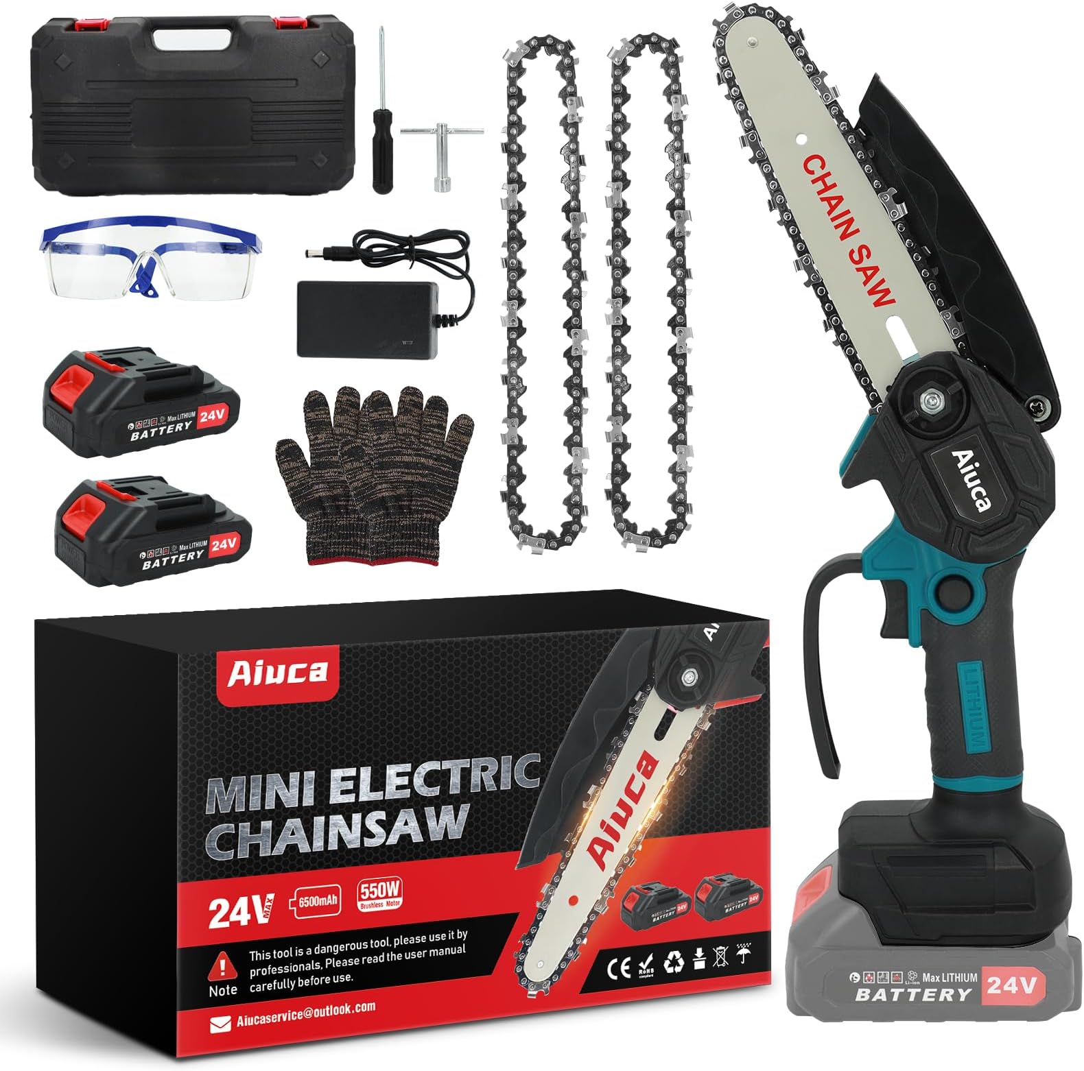 Amazon.com: POTENCO Mini Chainsaw Cordless 6-Inch, Portable Small ...