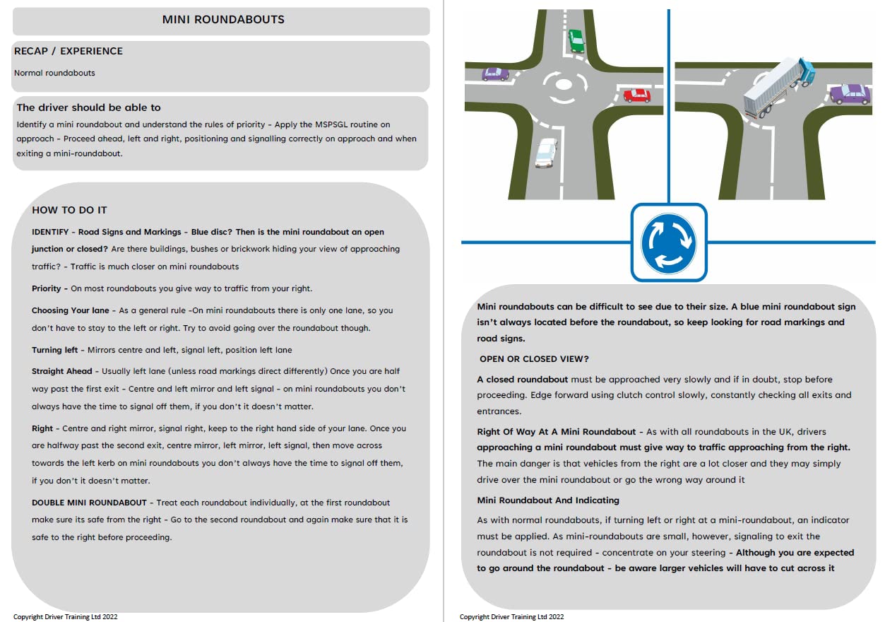 A Drivers Guide To Roundabouts: Driving instructor lesson plans ...