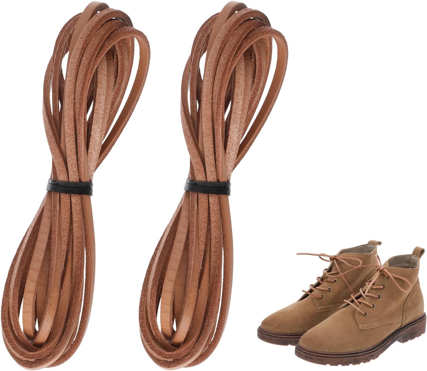 Amazon.com: Nogeqi 2 Pcs 3mm Leather Shoe Laces Boot Laces, Leather ...