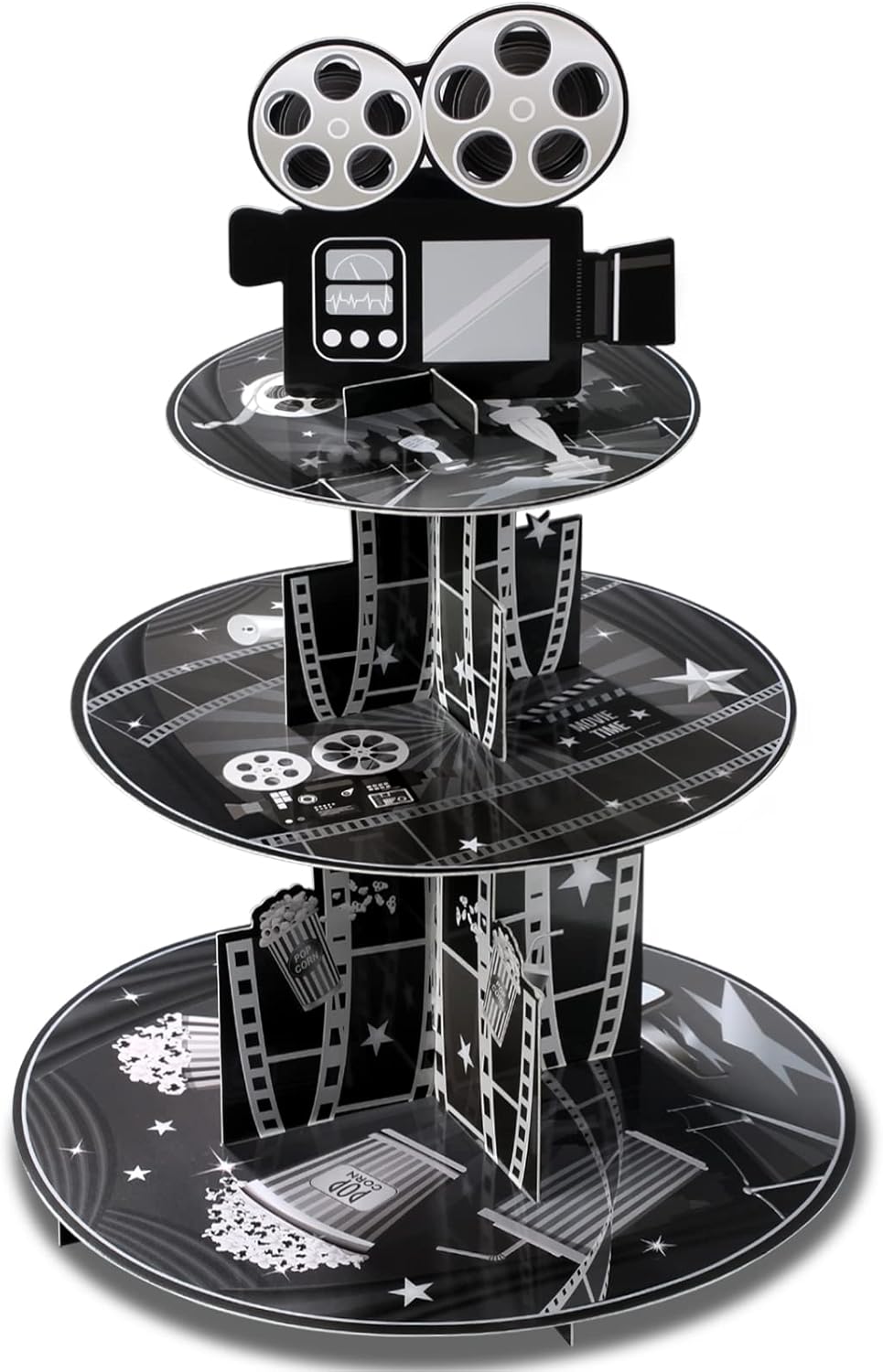 Amazon.com: Zopeal 3 Tiers Movie Night Party Decorations Cupcake Stand ...