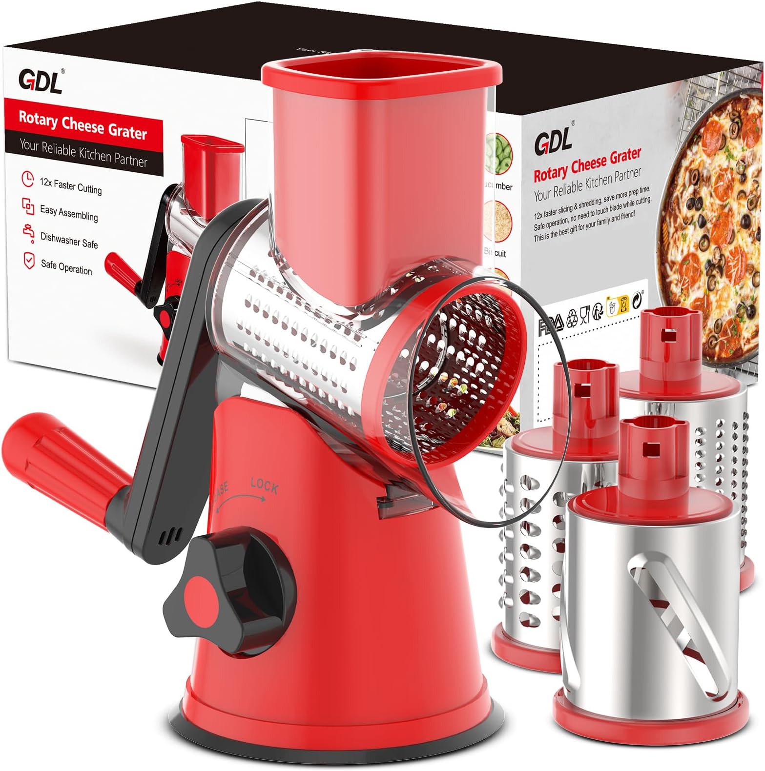 Amazon.com: Pantry Crown Rotary grater, Vegetable slicer, Manual ...