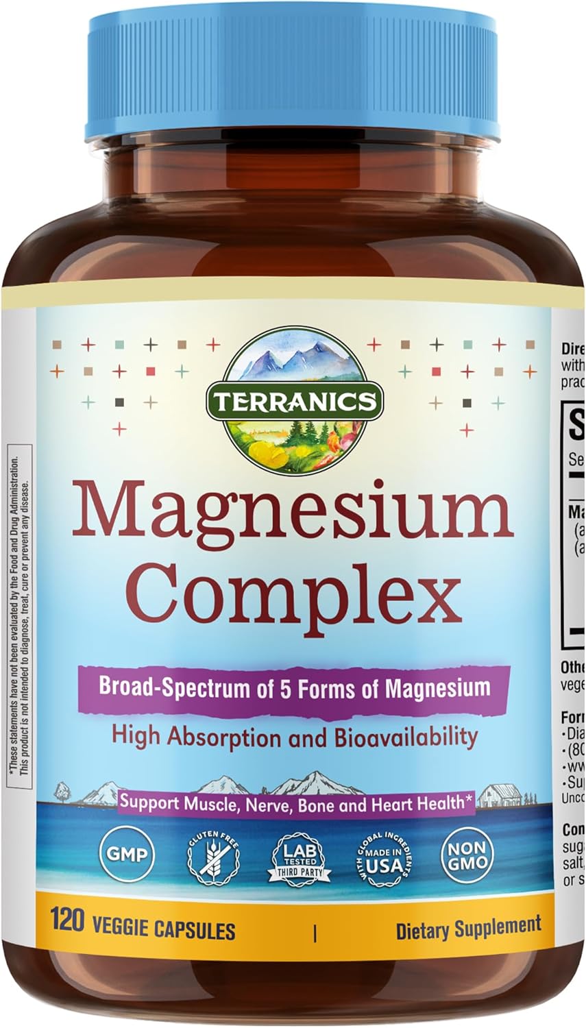 Terranics 5-in-1 Magnesium Complex Supplement 500mg - 5 Forms High ...