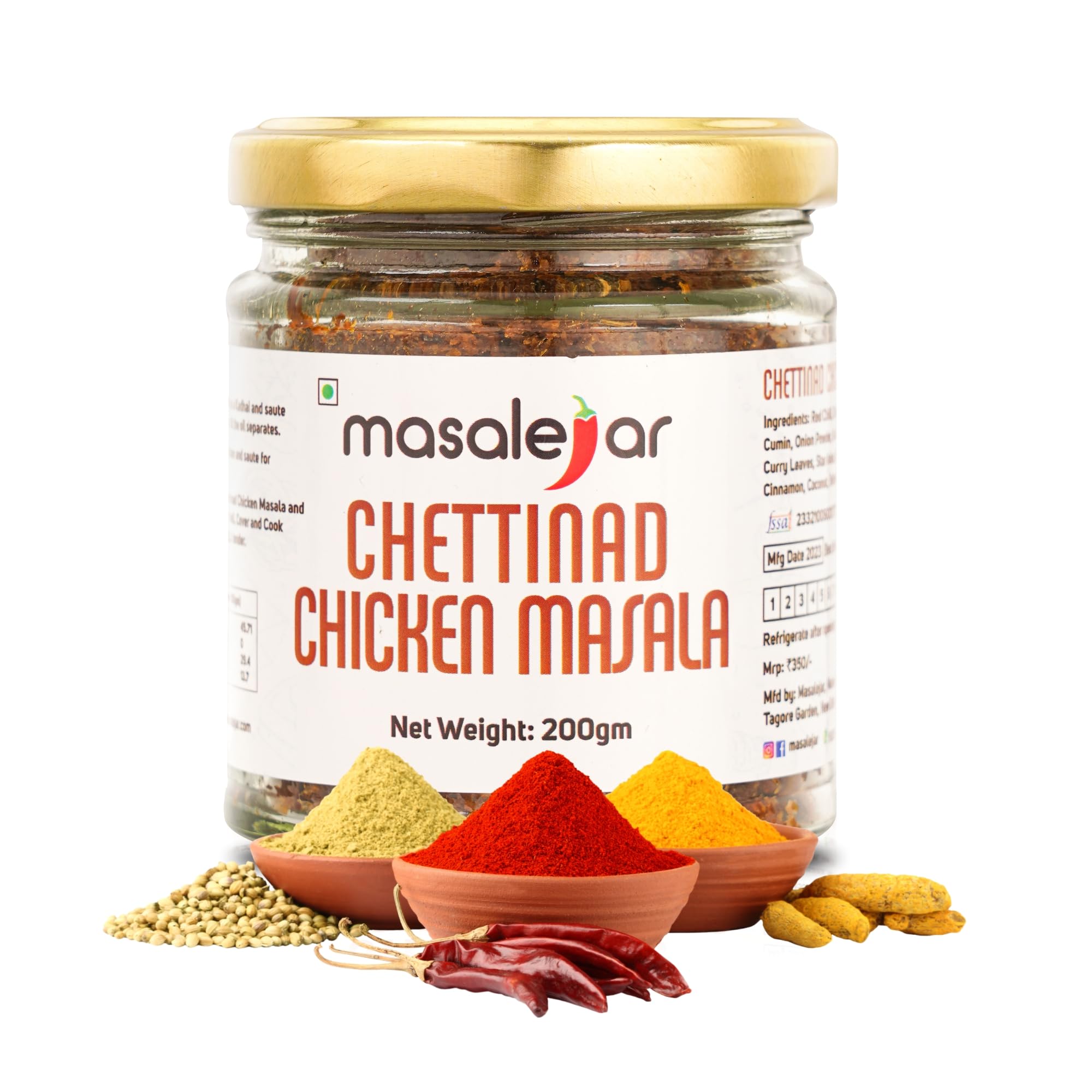 Masalejar Ready to Cook Chettinad Chicken Masala Spice Mix 200gm Serves ...