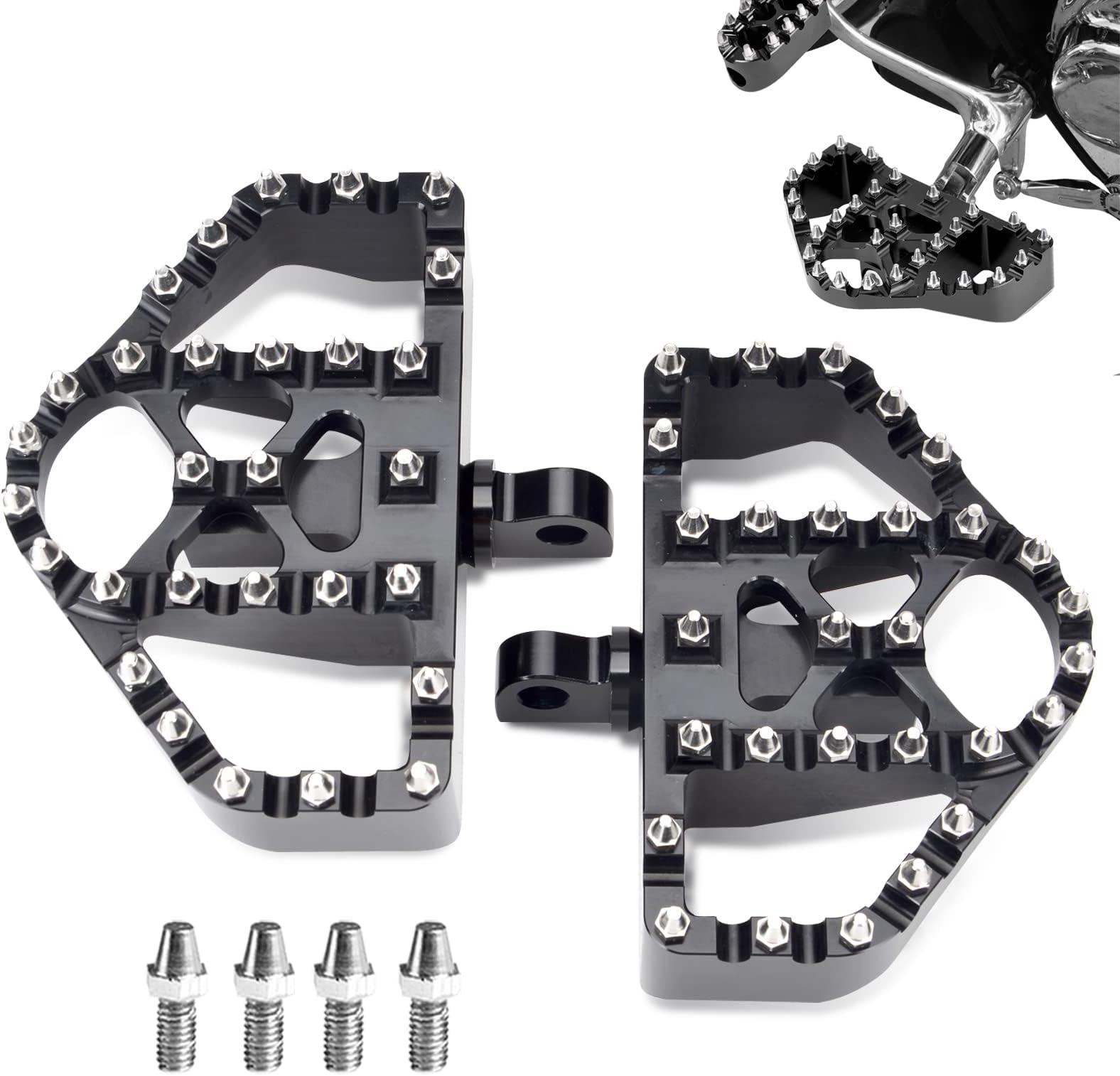 Amazon.com: LENKDOU Wide Foot Pegs MX Floorboards Footrest Shifter Peg ...