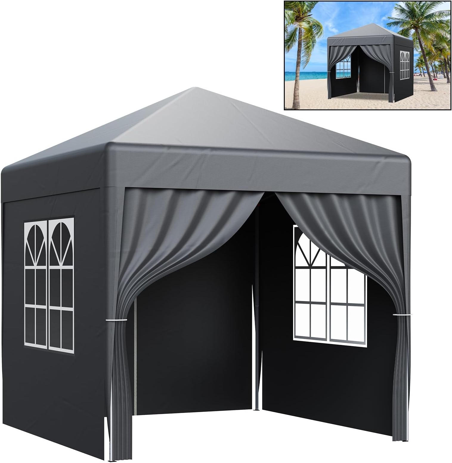 Bonnlo Pop Up Gazebo with Sides Easy One Person Setup Instant Outdoor ...