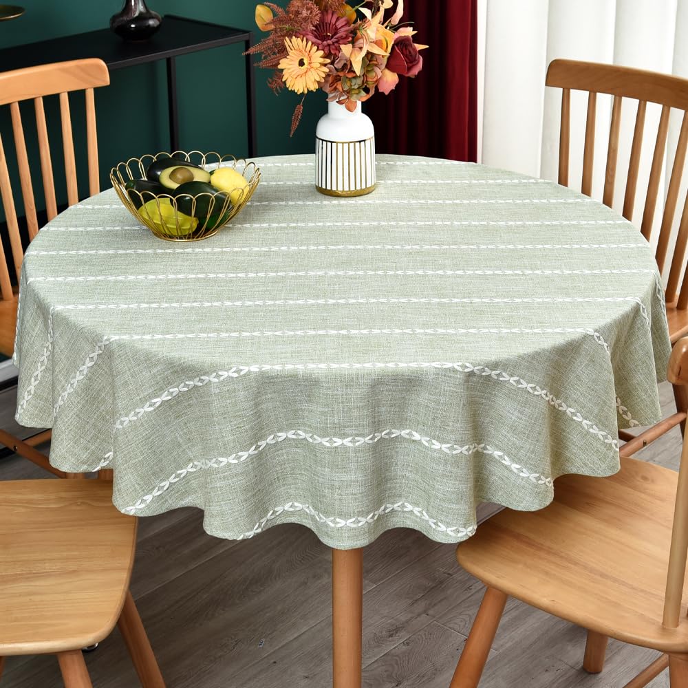 Amazon.com: Zobesta Green Table Cloth Round Tablecloth, Small Round ...
