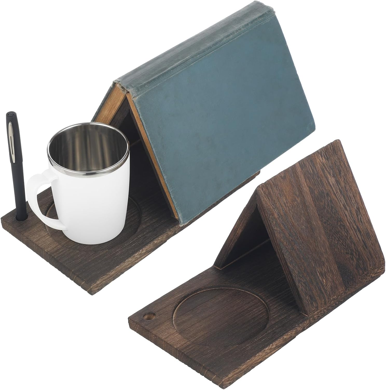 Amazon.com : Beeveer 2 PCS Wooden Book Rest Triangle Book Holder Page ...