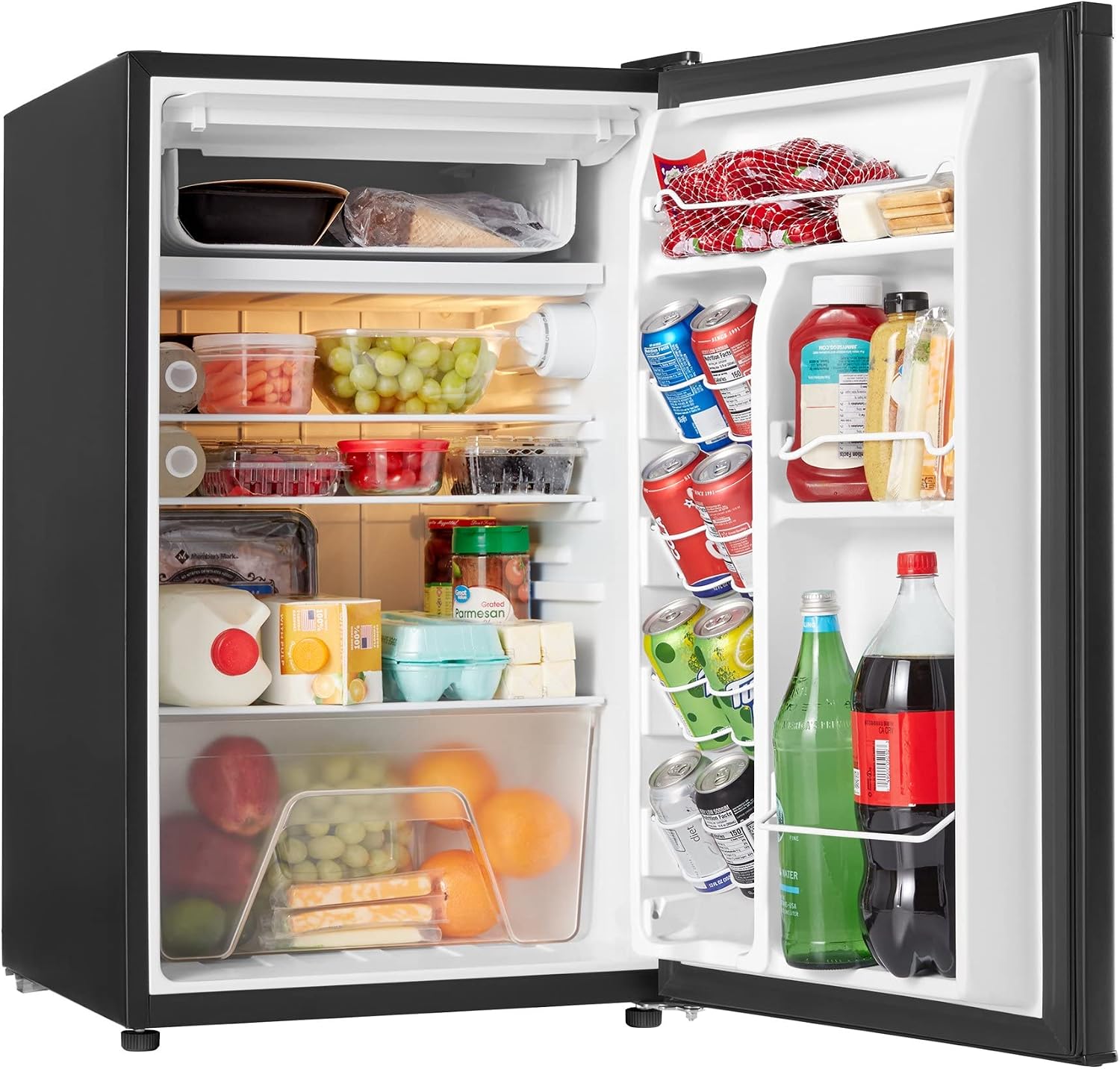 Amazon.com: 4.3 Cu.ft Single Door Mini Fridge, Compact Refrigerator ...