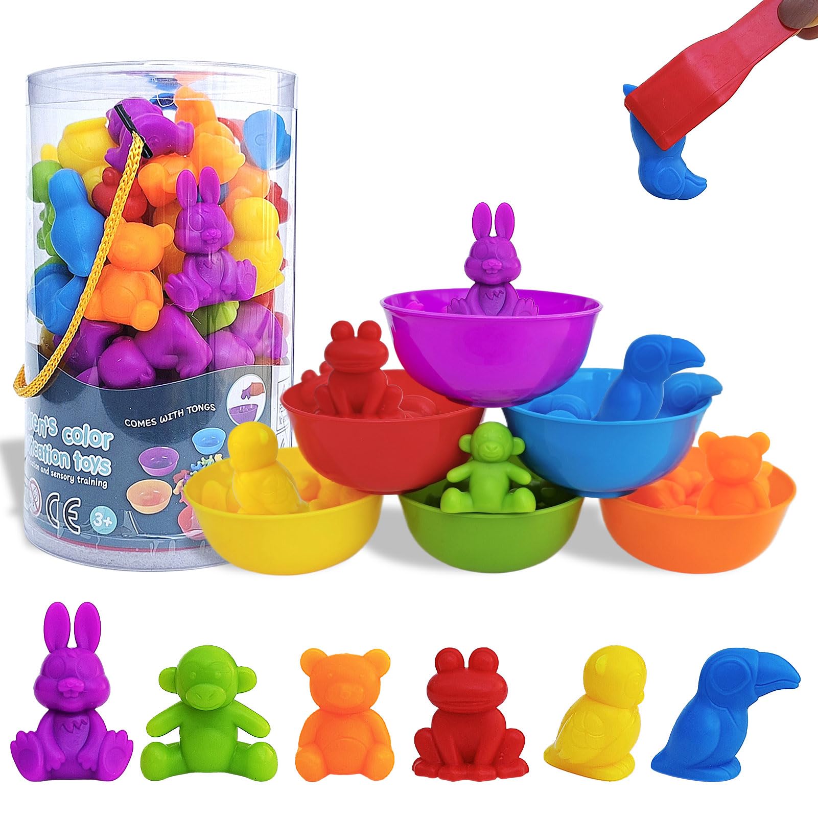 Amazon.com: Counting Color Sorting Farm Animal Toys for Toddlers ...
