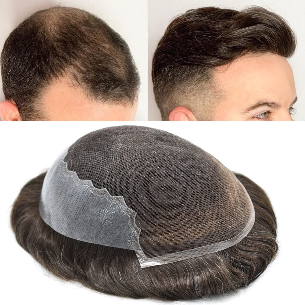 Amazon.com : LYRICAL HAIR Men Hair Systems Transparent French Lace Mens ...