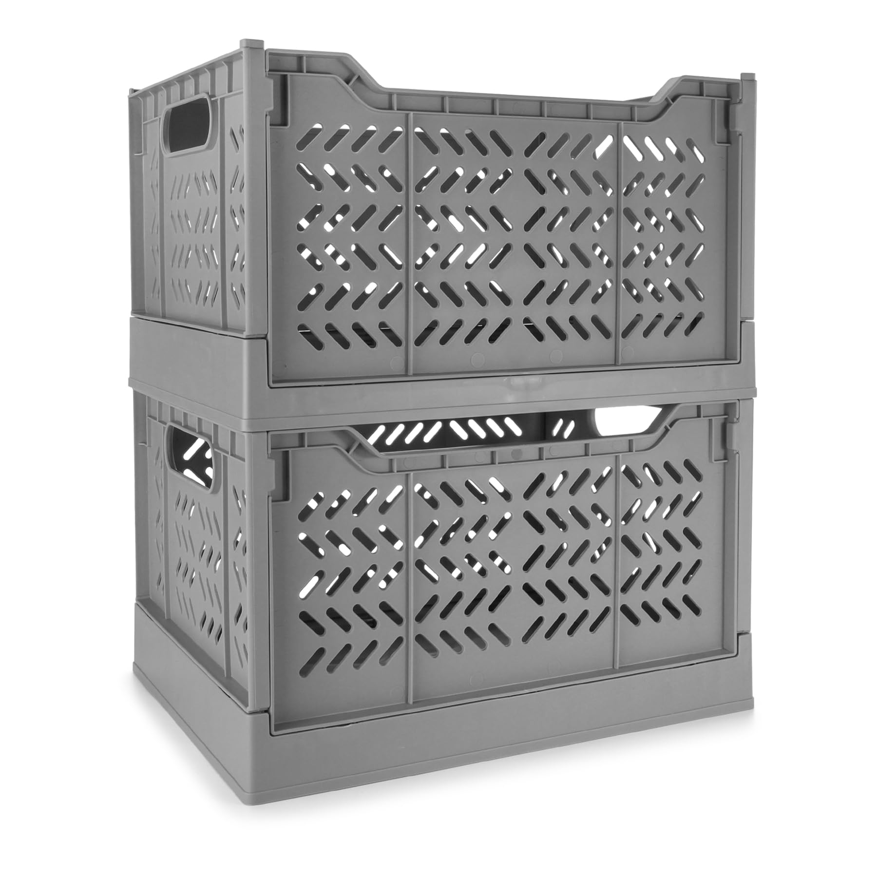 Amazon.com : Domiella 2-Pack Crates for Storage, Storage Crates Plastic ...