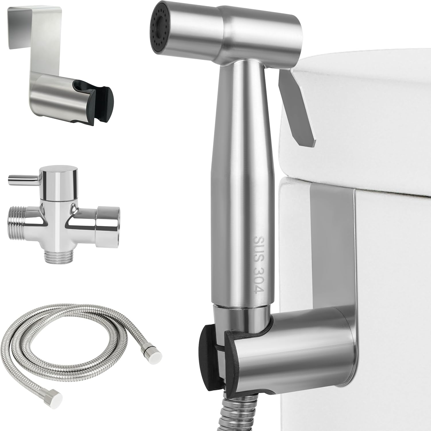 7 Pcs Handheld Bidet Sprayer for Toilet, Stainless Steel Cloth Diaper ...