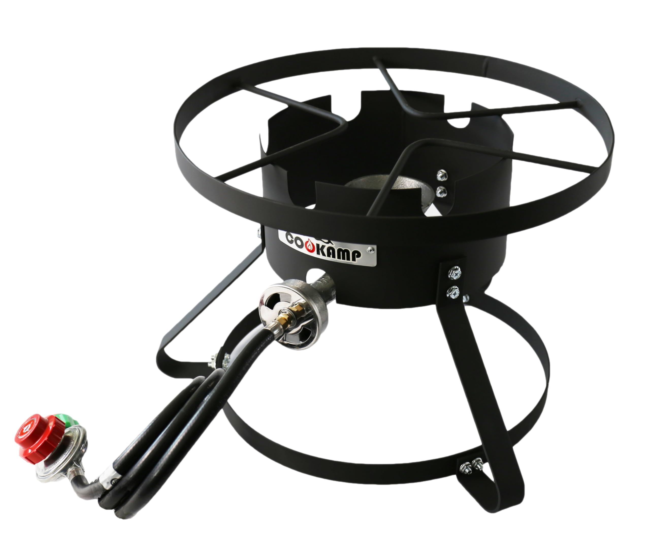 COOKAMP High Pressure 1-Burner Outdoor Propane Gas Cooker with 0-20 PSI Adjustable Regulator and ...