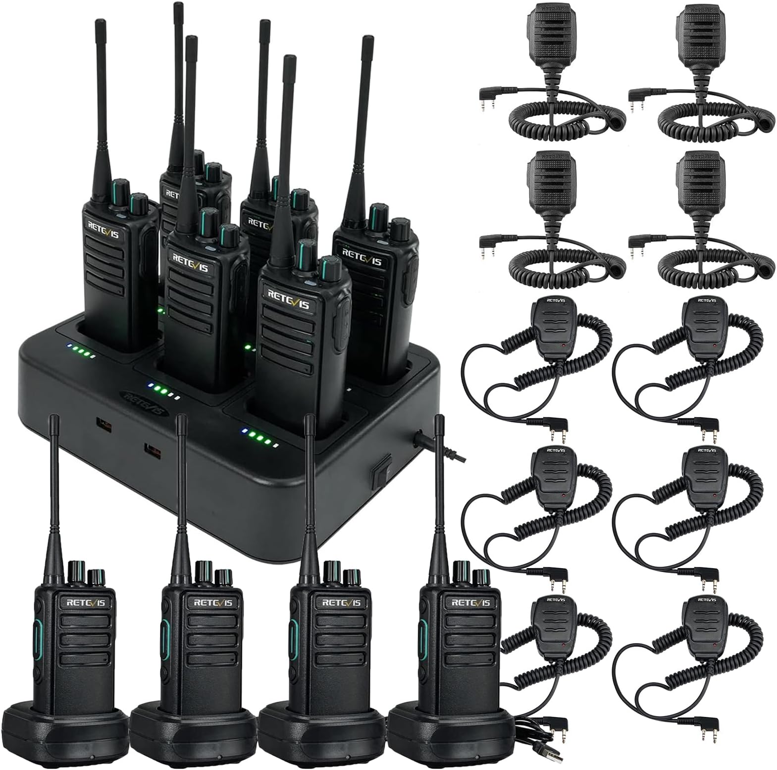 Amazon.com: Retevis RB29 Walkie Talkies with Shoulder Mic 10 Pack,with ...