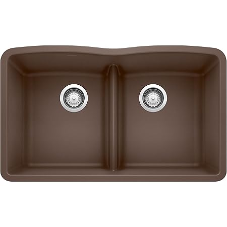 BLANCO, Café Brown 440177 DIAMOND SILGRANIT 60/40 Double Bowl ...