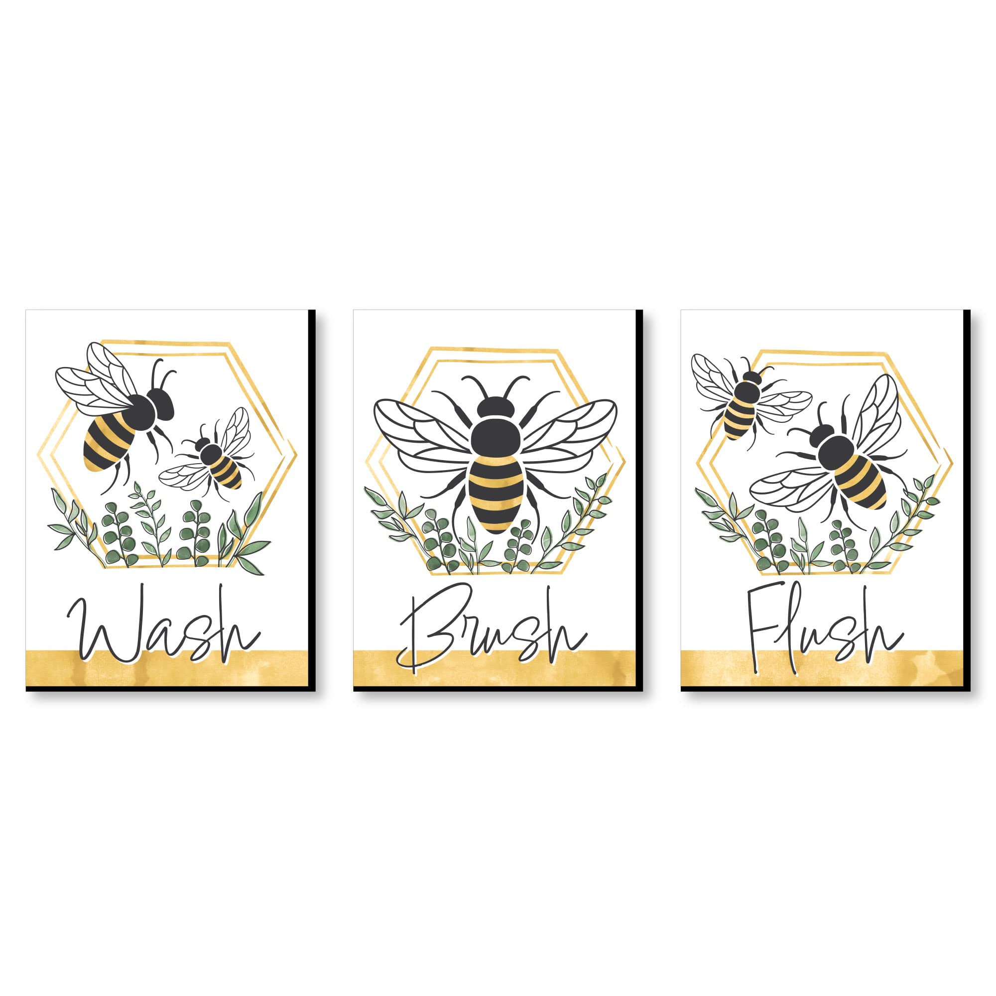 Amazon.com: Big Dot of Happiness Little Bumblebee - Bee Kids Bathroom Rules Wall Art - 7.5 x 10 ...