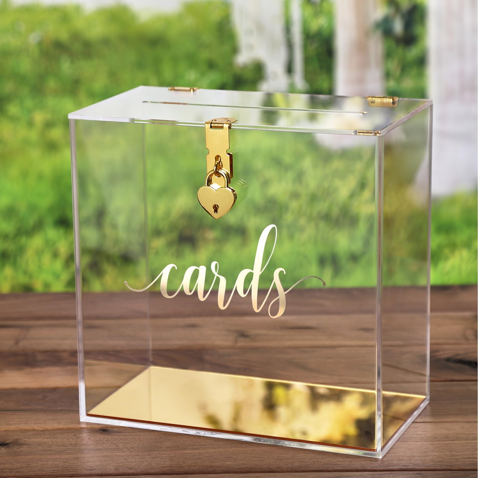 Amazon.com: Hooqict Clear Acrylic Wedding Card Box with Slot Large ...
