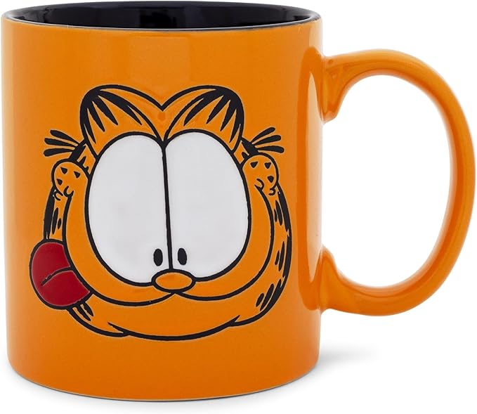 Amazon.com: Silver Buffalo Garfield Tongue Out Wax-Resist Ceramic Mug ...