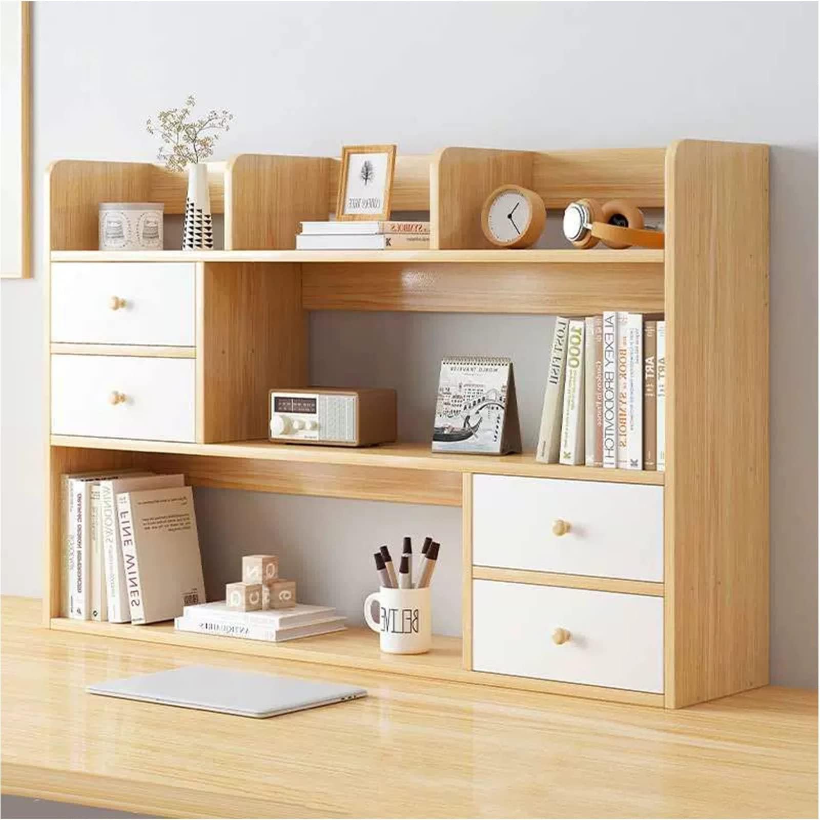 Amazon.com: PAUANI Desktop Bookshelf - Countertop Hutch Bookshelf ...