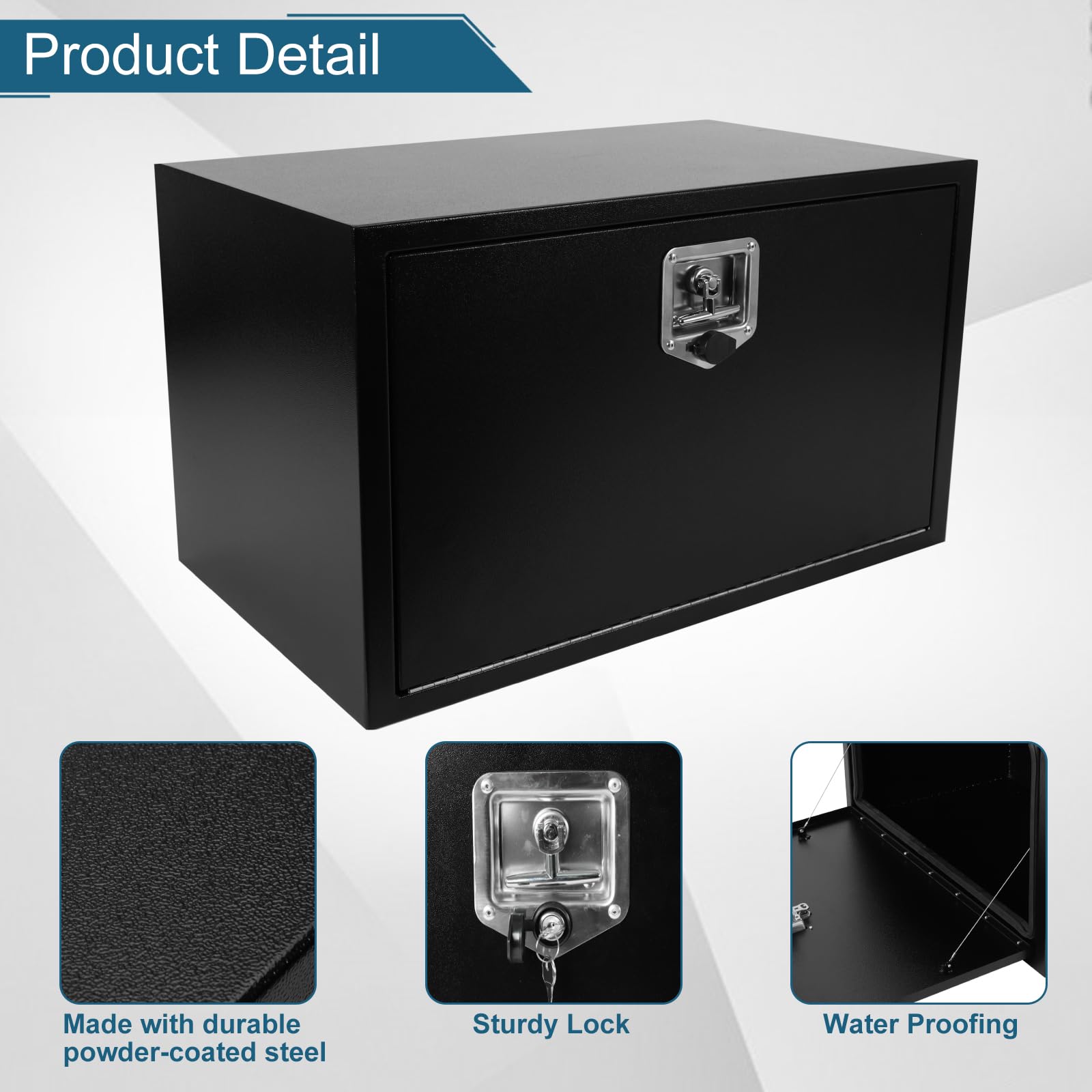 Snapklik.com : 30"X18"X18" Underbody Steel Truck Box Black Heavy Duty ...