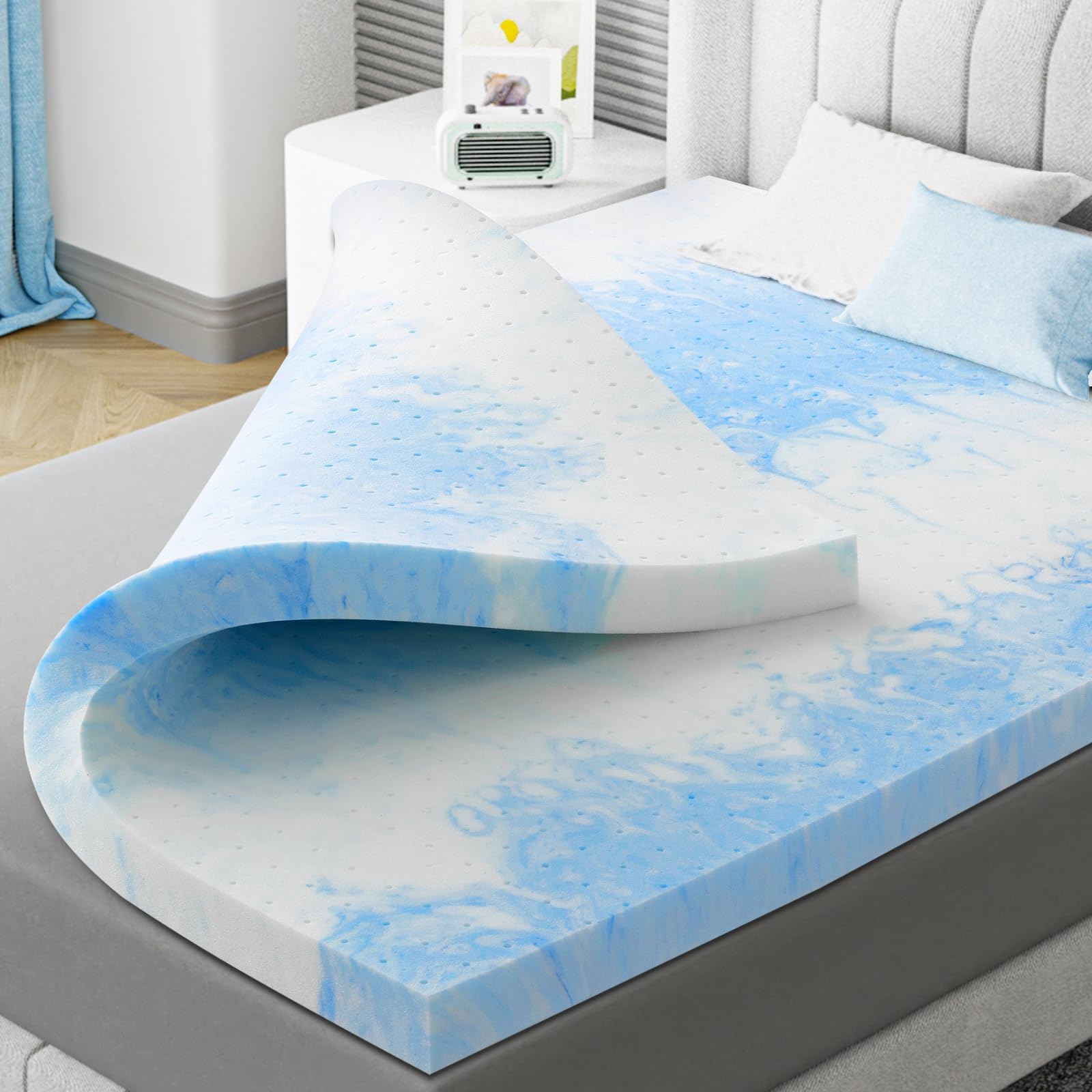Amazon.com: Memory Foam Mattress Topper Queen 3 Inch - Flexpedic ...