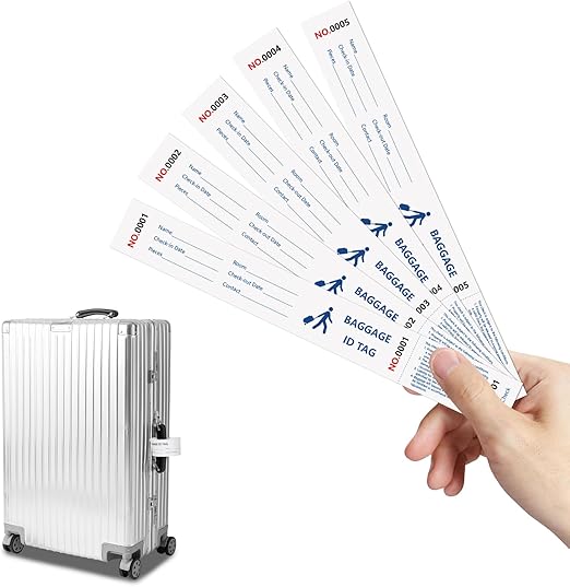 Amazon.com: 1000 Tags Paper Luggage Tags for Hotels Baggage Claim Check ...