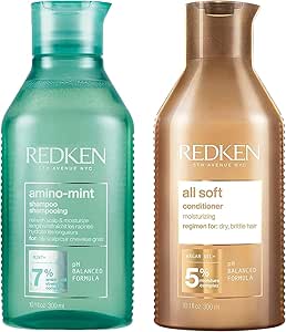Redken Amino Mint Shampoo 300ml & All Soft Conditioner 300ml Duo ...