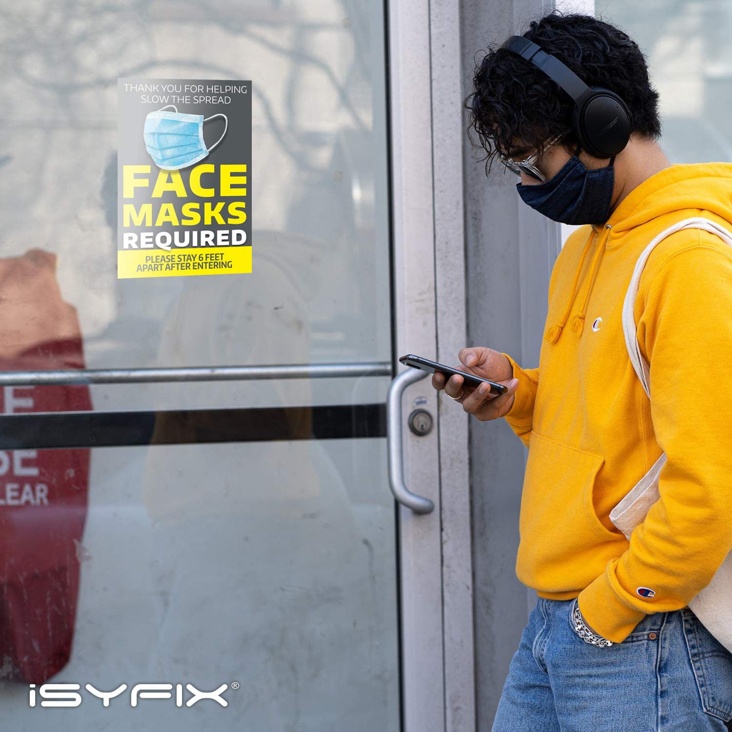 Buy Face Mask Required Decals Stickers - 4 Pack 7x10 Inch - Premium ...